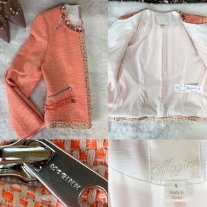 McGinn | Jackets & Coats | Mcginn Maria Beaded Collar Jacket Tweed ...